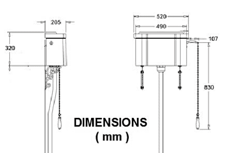 Shires Bathrooms ADELPHI high level cistern replacement