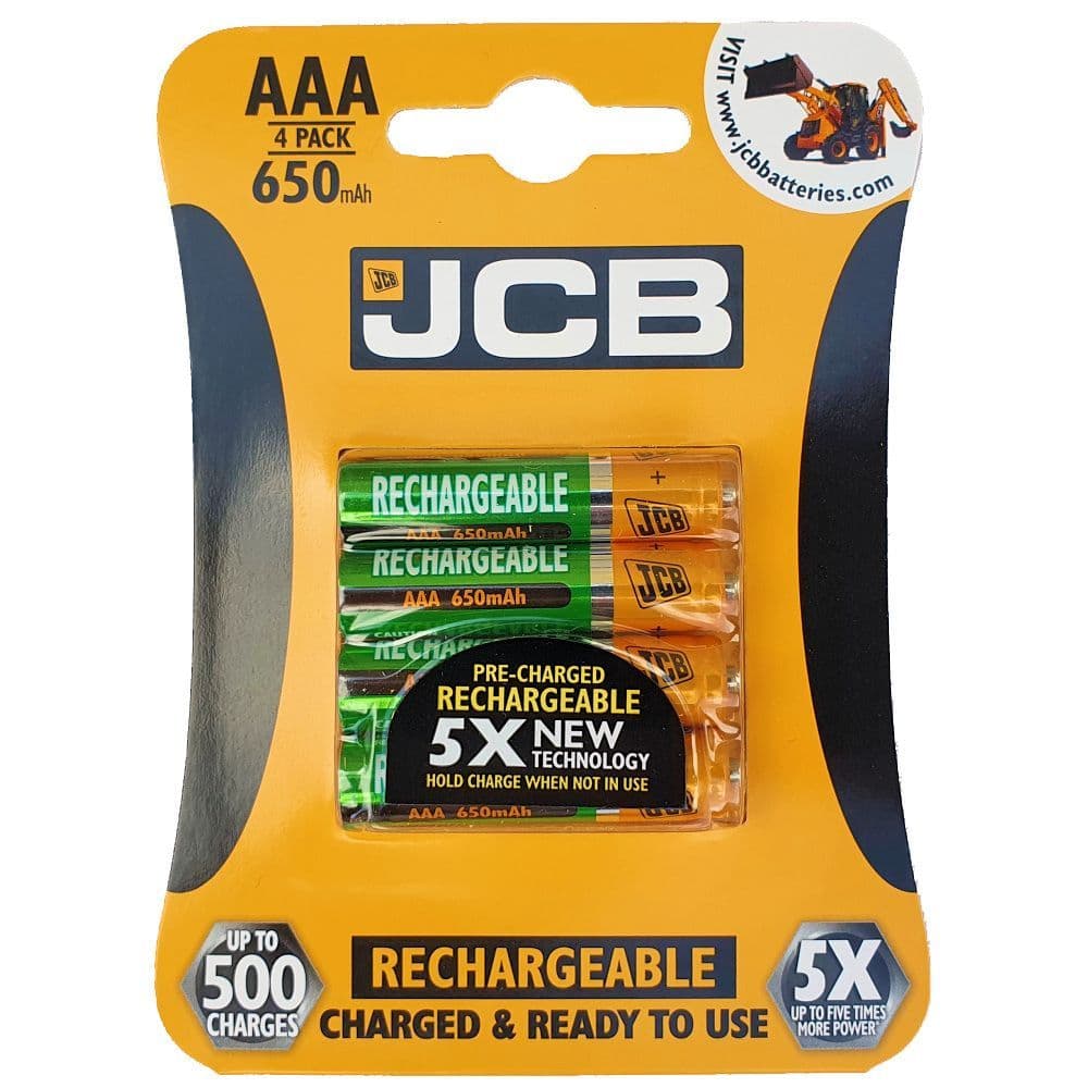 JCB AAA 650mAh 1.2V NiMH Rechargeable Batteries | Battery Buddy
