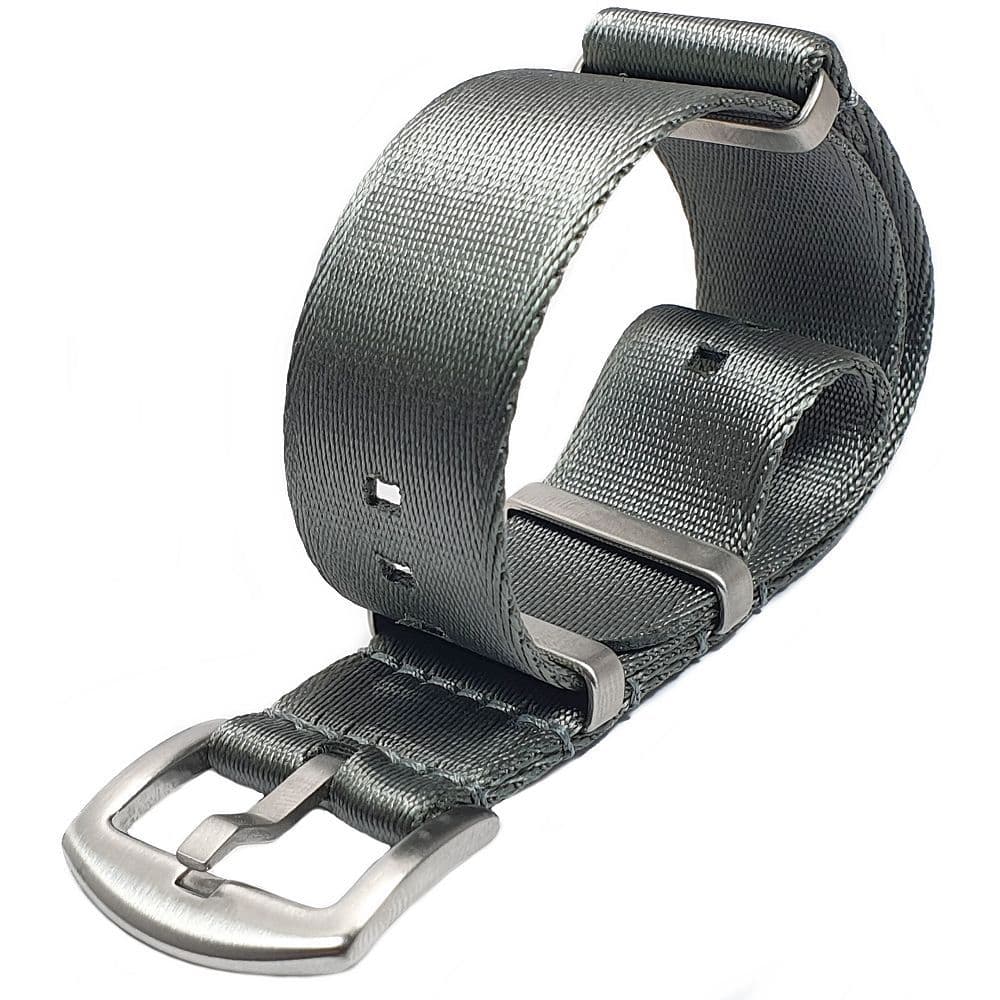 NATO G10 Seat Belt Weave Grey Nylon Watch Strap Band Size 18mm-22mm ...