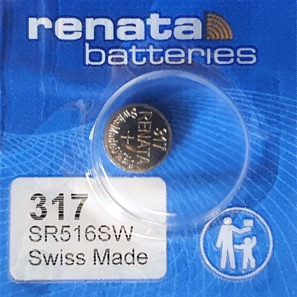 Renata 317 SR516SW 1.55V Silver Oxide Watch Battery | Battery Buddy