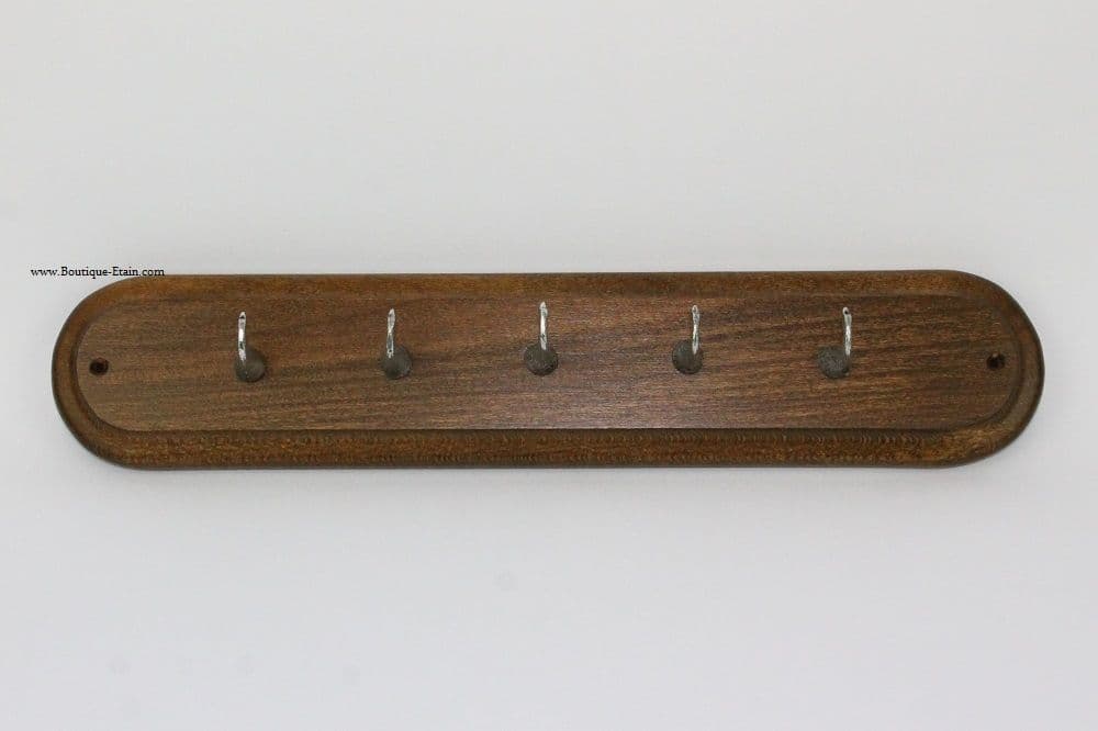 Accroche cléfs ou torchons en bois et étain