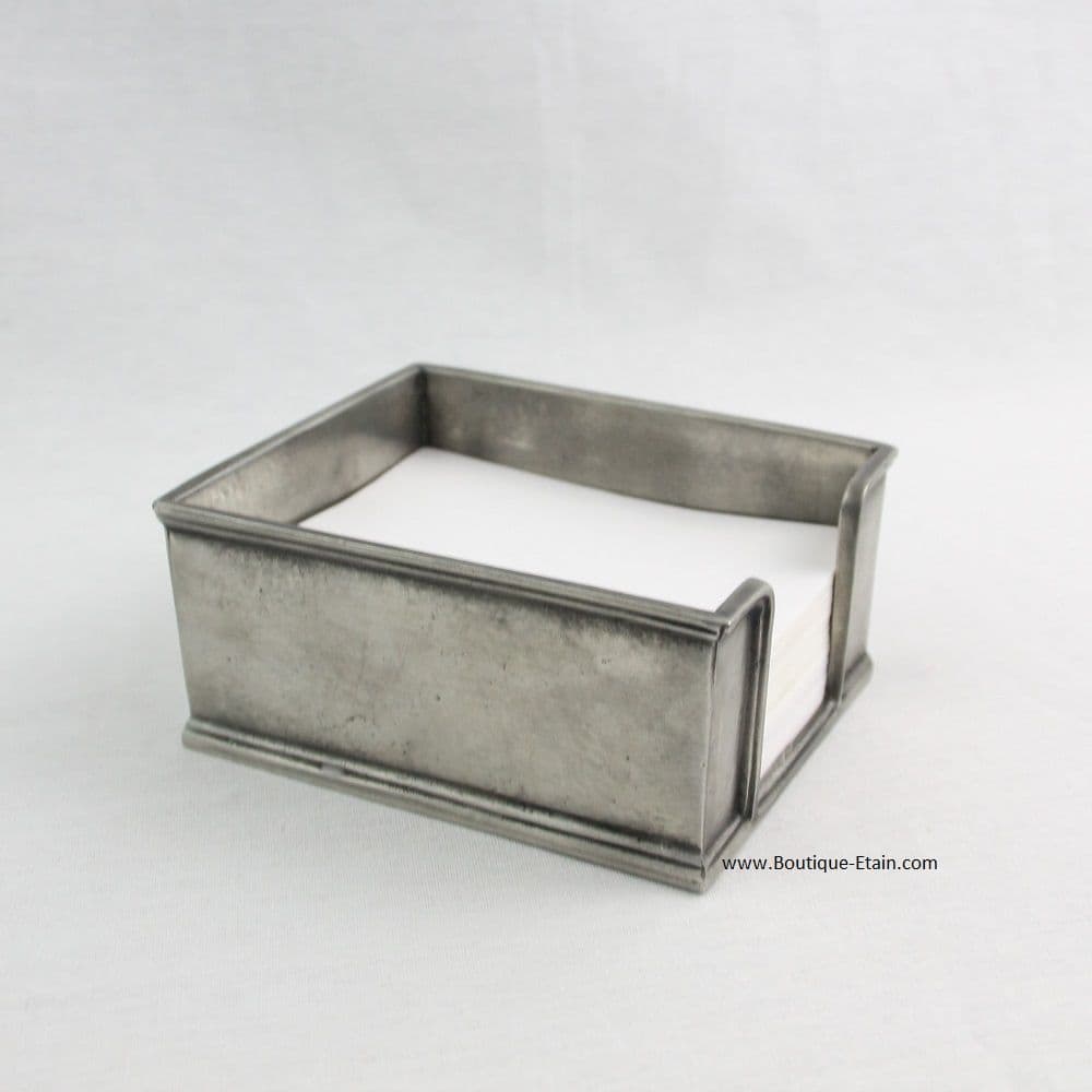 Support bloc note ou post-it en étain