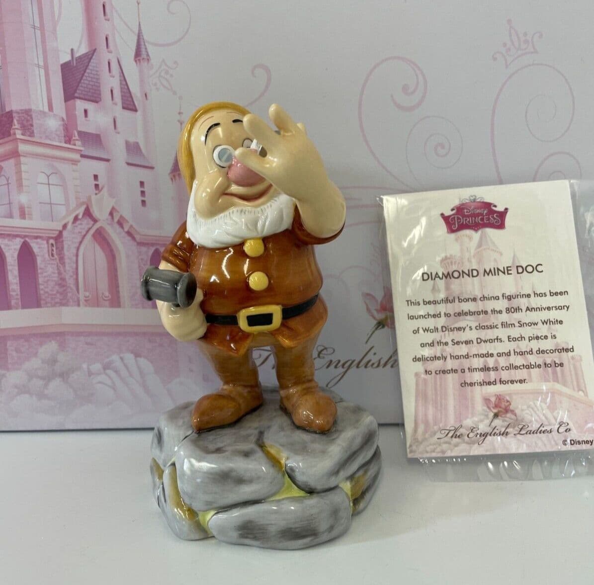 English Ladies Disney Snow White Diamond Mine Doc Dwarf Figurine