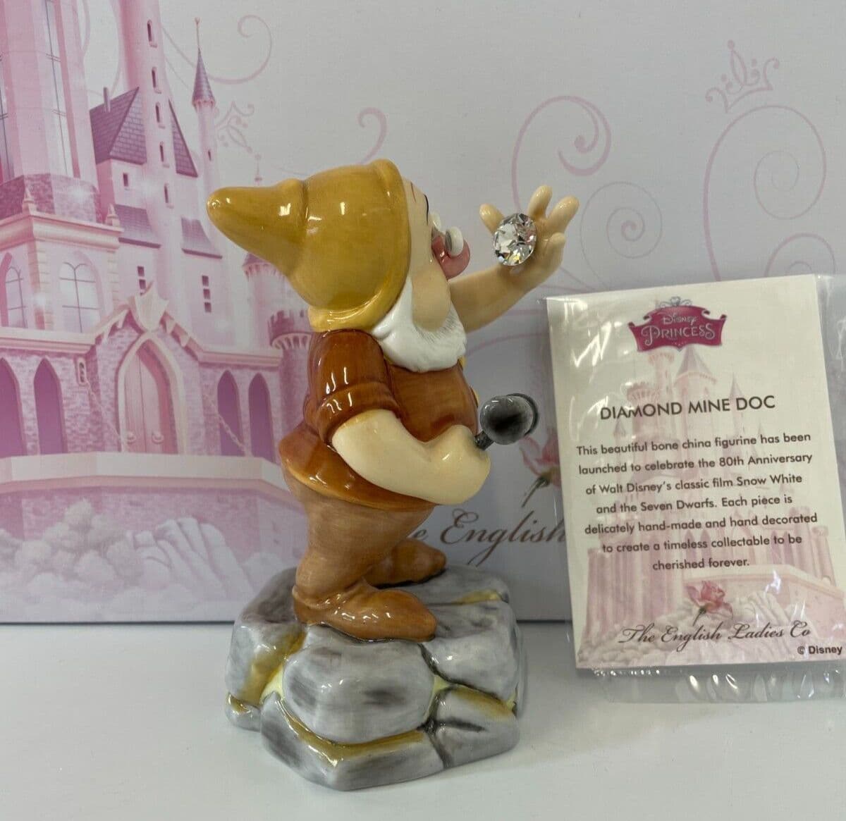 English Ladies Disney Snow White Diamond Mine Doc Dwarf Figurine