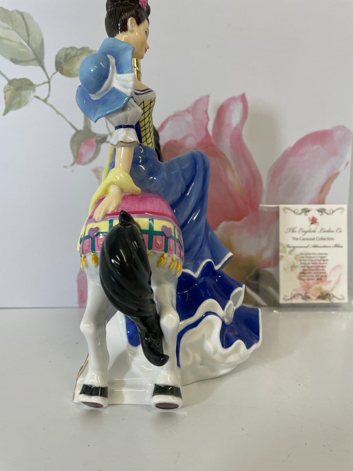 English Ladies Fairground Attraction Blue Figurine