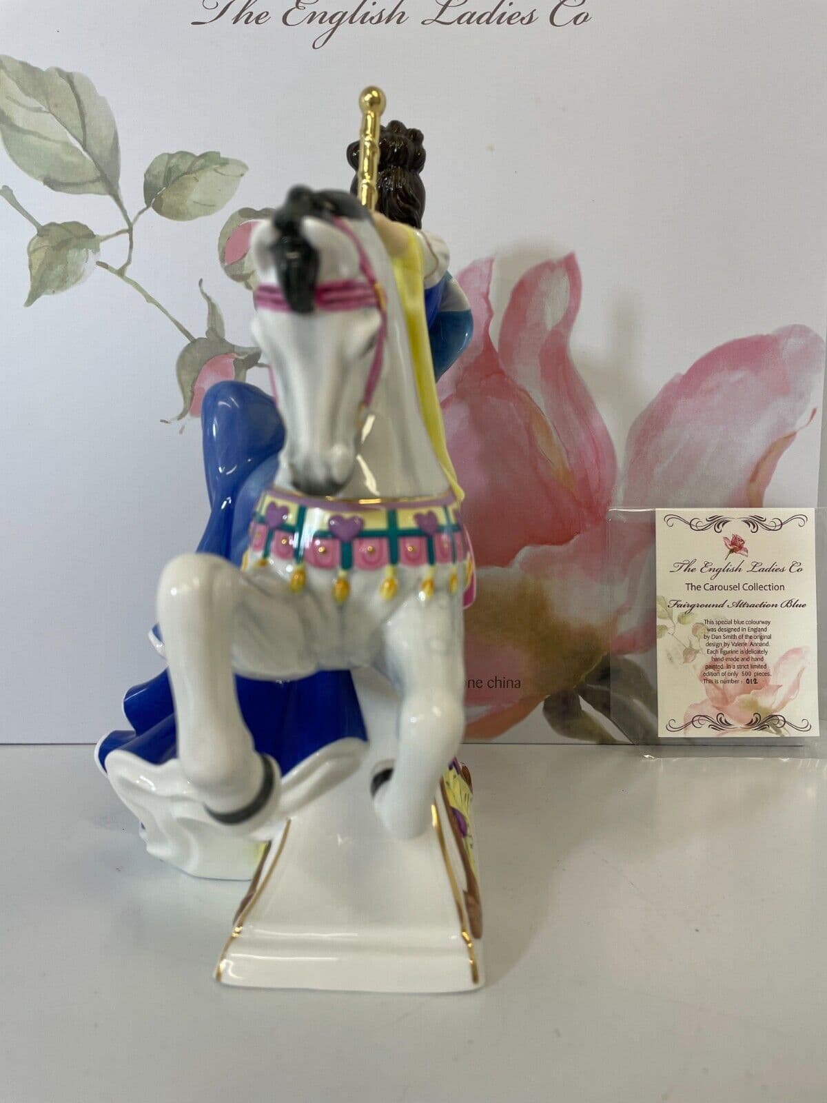 English Ladies Fairground Attraction Blue Figurine