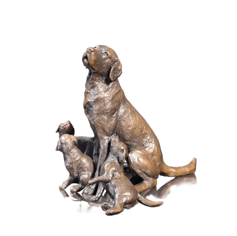 Richard Cooper Limited Edition Bronze Labrador with Puppies Figurine