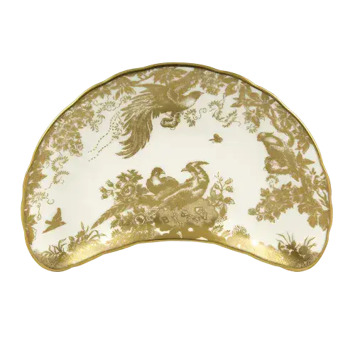 Royal Crown Derby Gold Aves Crescent Plate