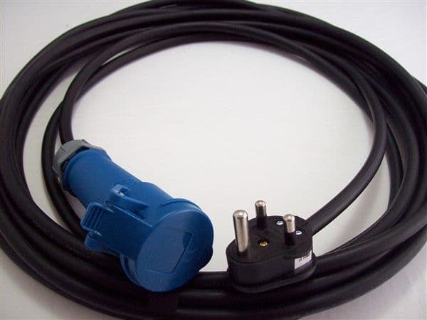 10m 15amp round pin plug to 16amp socket adaptor