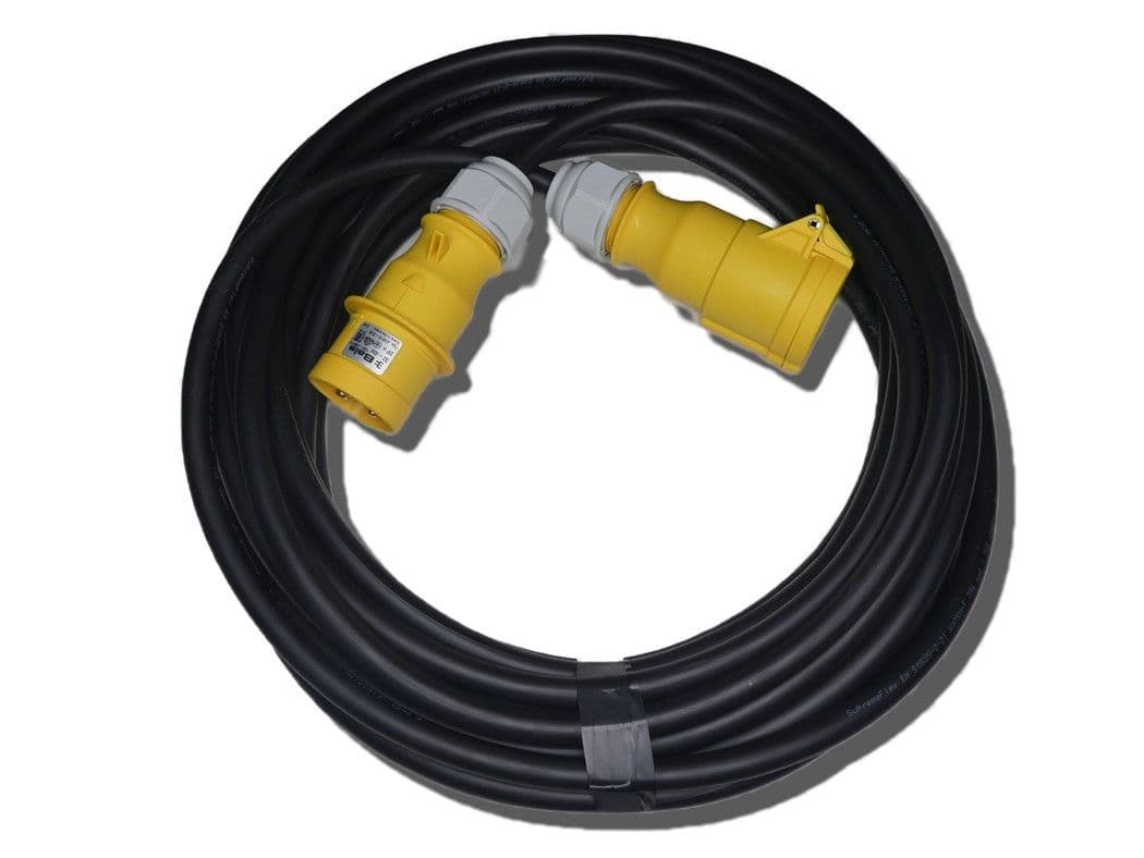 14metre tough rubber 110volt 32amp extension lead splash proof