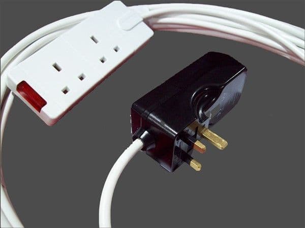 16m standard double socket extension lead with rcd protection