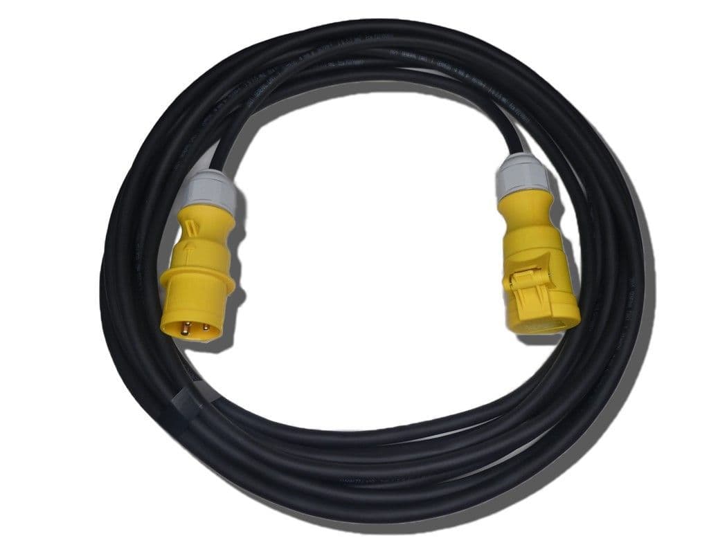 16metre tough rubber 110volt 16amp extension lead splash proof