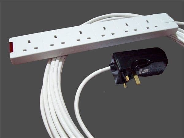 18m standard six way extension lead with rcd protection