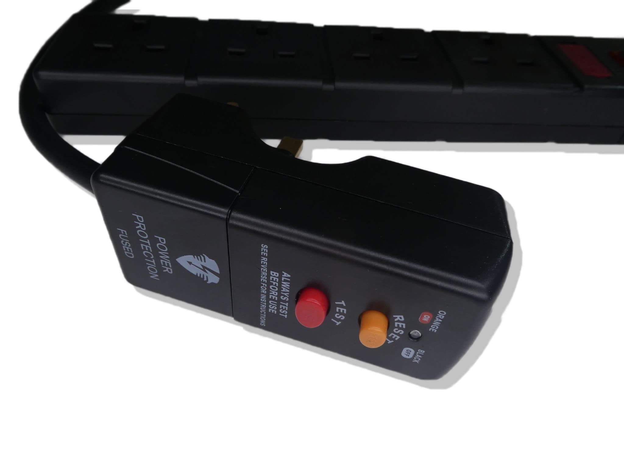 1m RCD protected 4 gang socket heavy duty extension lead