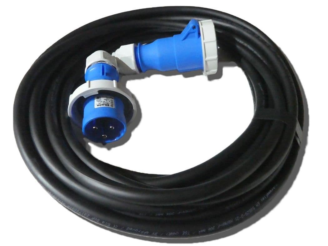 30m 230v 32a extension lead 6mm H07 cable IP67 Rated