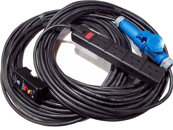 40m RCD protected 4 gang socket 2 5mm cable extension lead