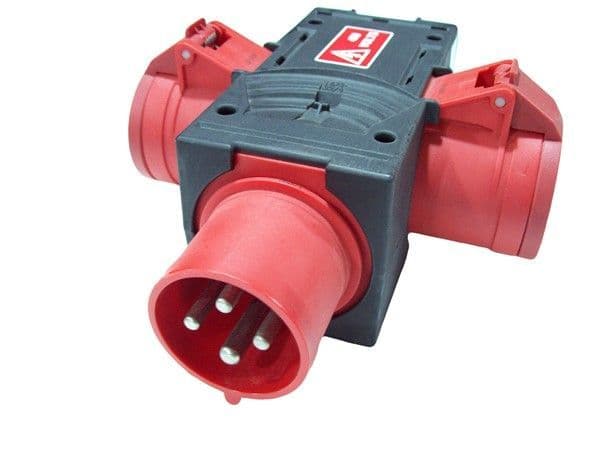 4pin 32amp 3phase Y splitter distro box