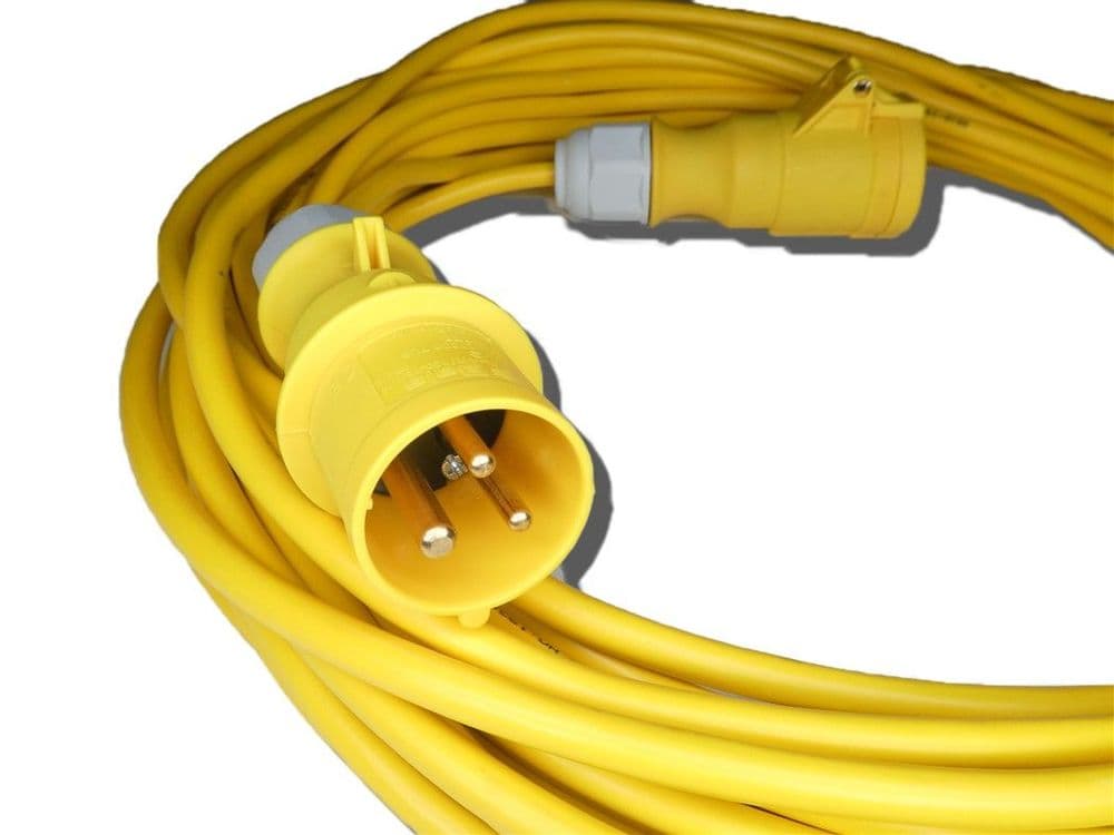 8m 110v 16amp extension lead 2 5mm cable IP44 rated