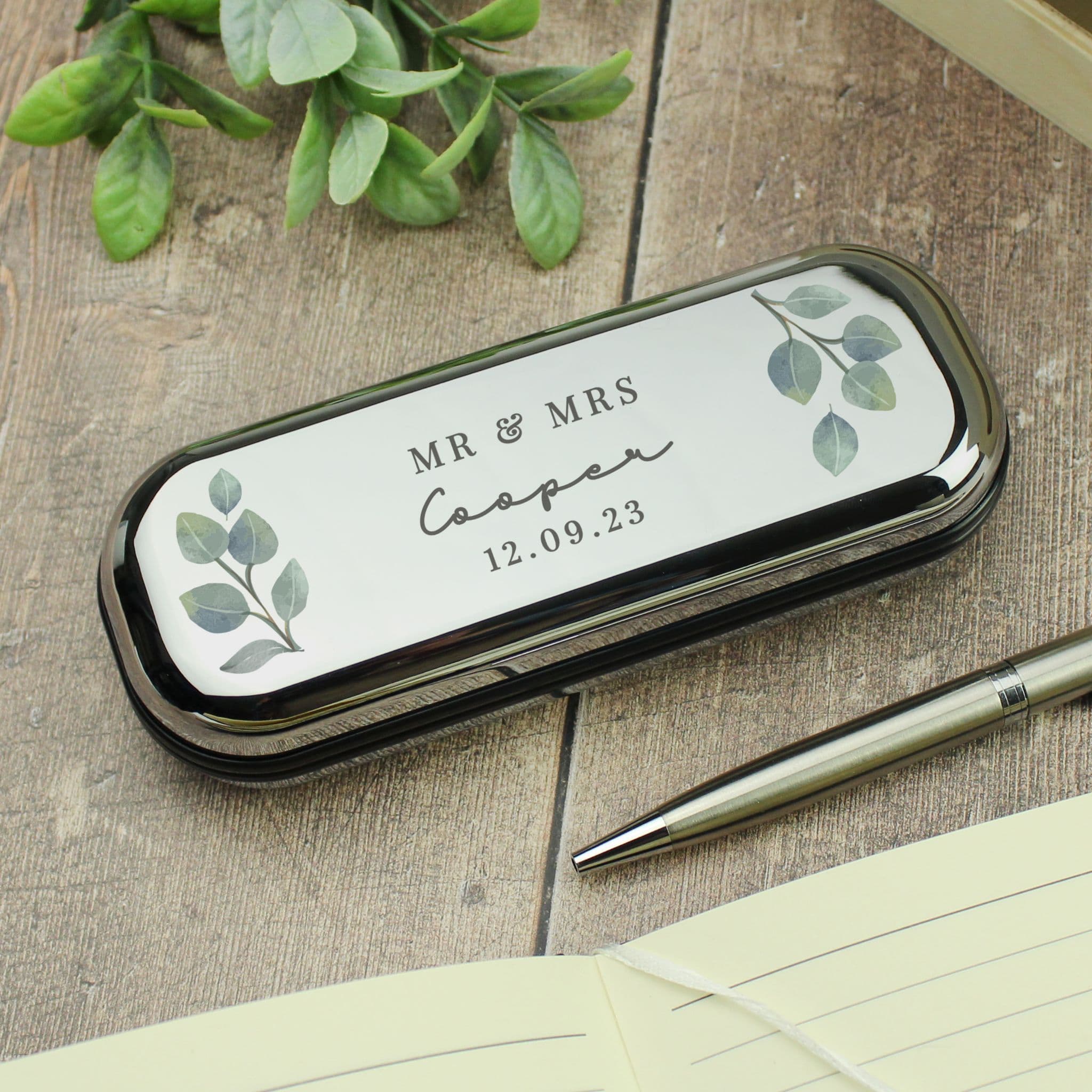 Personalised Botanical Pen And Box Set