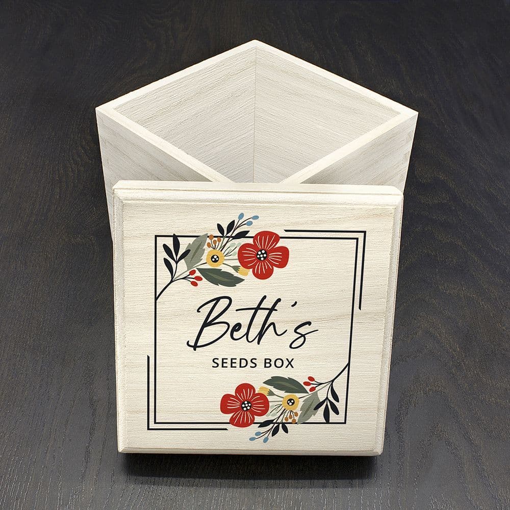 Personalised Floral Frame Seeds Box