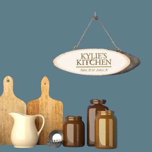 Personalised Rustic Wooden Kitchen Sign