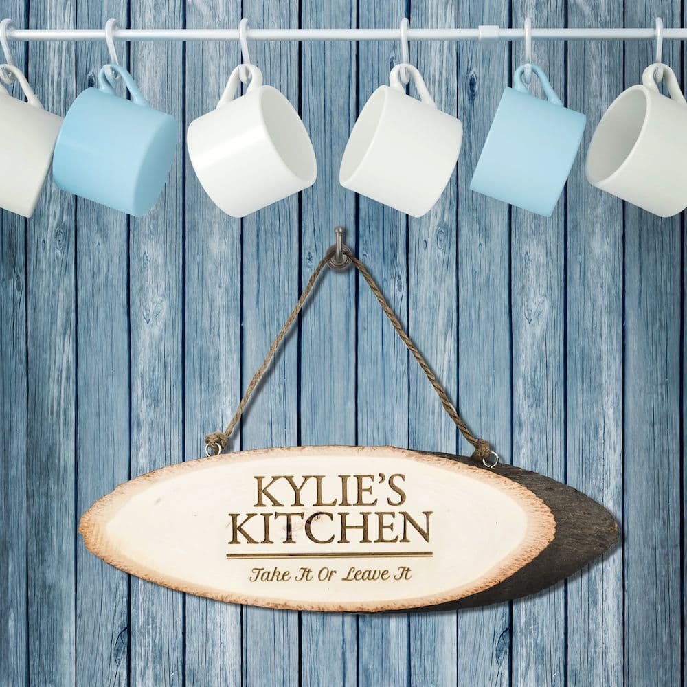 Personalised Rustic Wooden Kitchen Sign