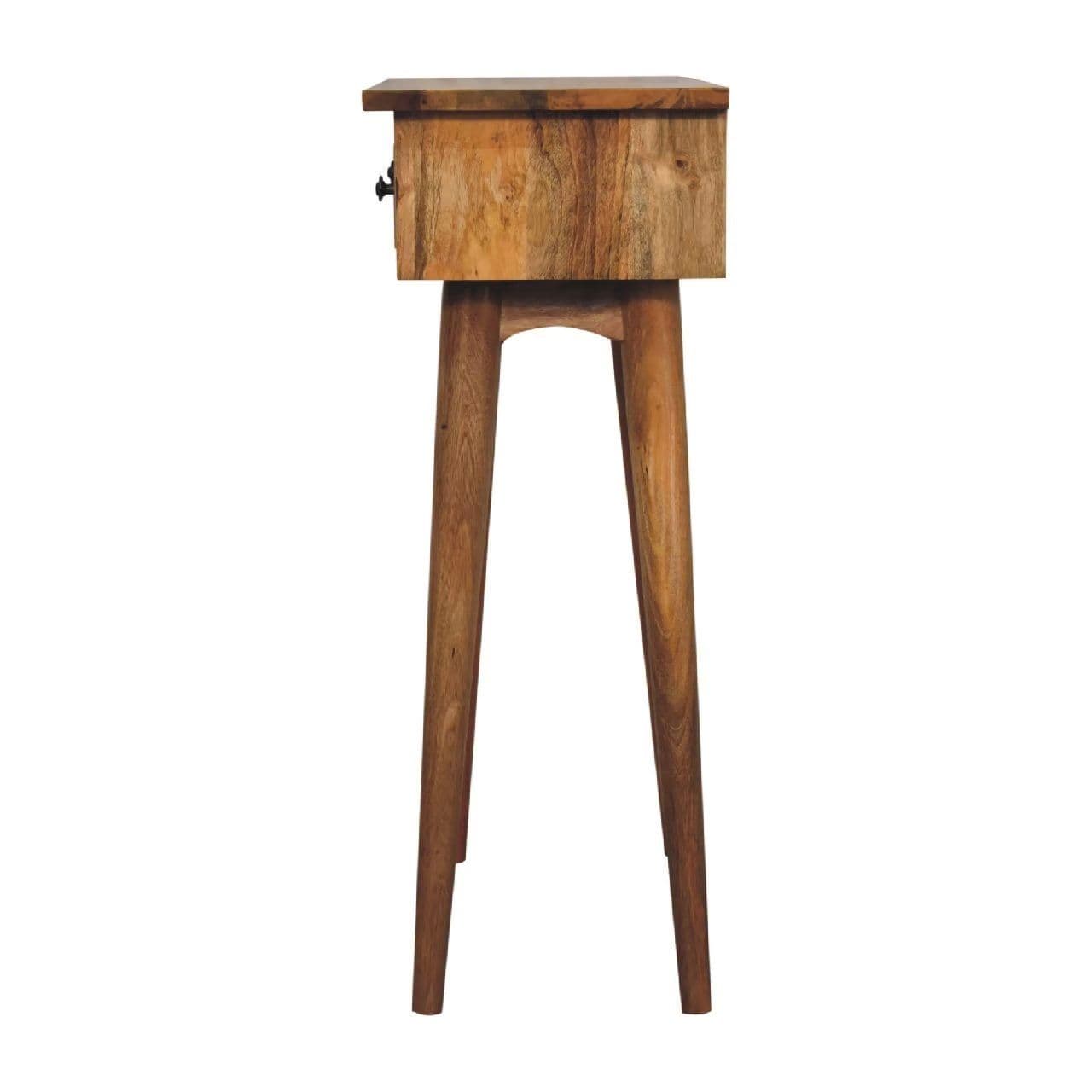 Solid Wood Mini Oak Finish Console Table