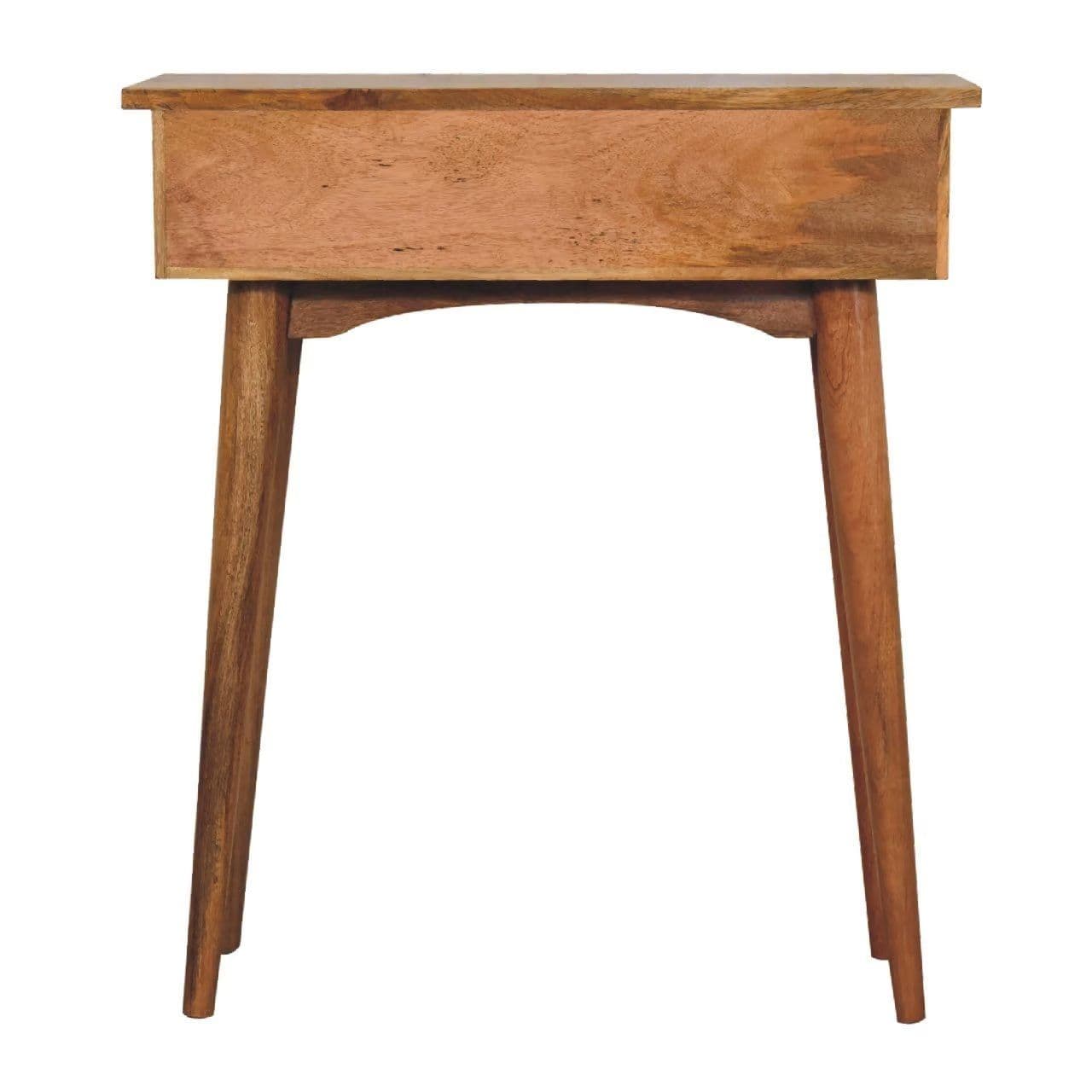 Solid Wood Mini Oak Finish Console Table
