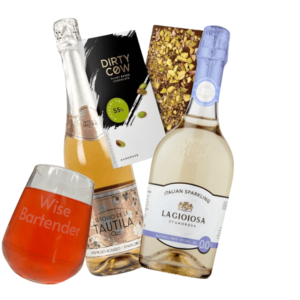 Sparkling Alcohol Free Wine Wine and Dirty Cow Choc Gift Pack with ...