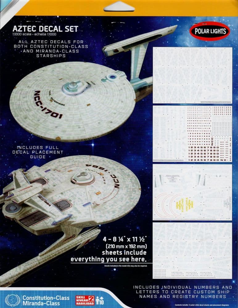 Star Trek Aztec Decal Set For Enterprise/Reliant Kits By Polar Lights