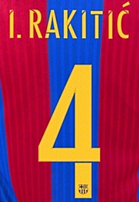 2015-17 Barcelona I RAKITIC 4 La Liga/UCL Home Shirt Official ...