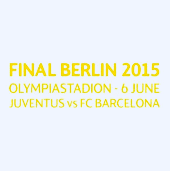2015 Barcelona UCL FINAL BERLIN Match Day Transfer Details Football Logo