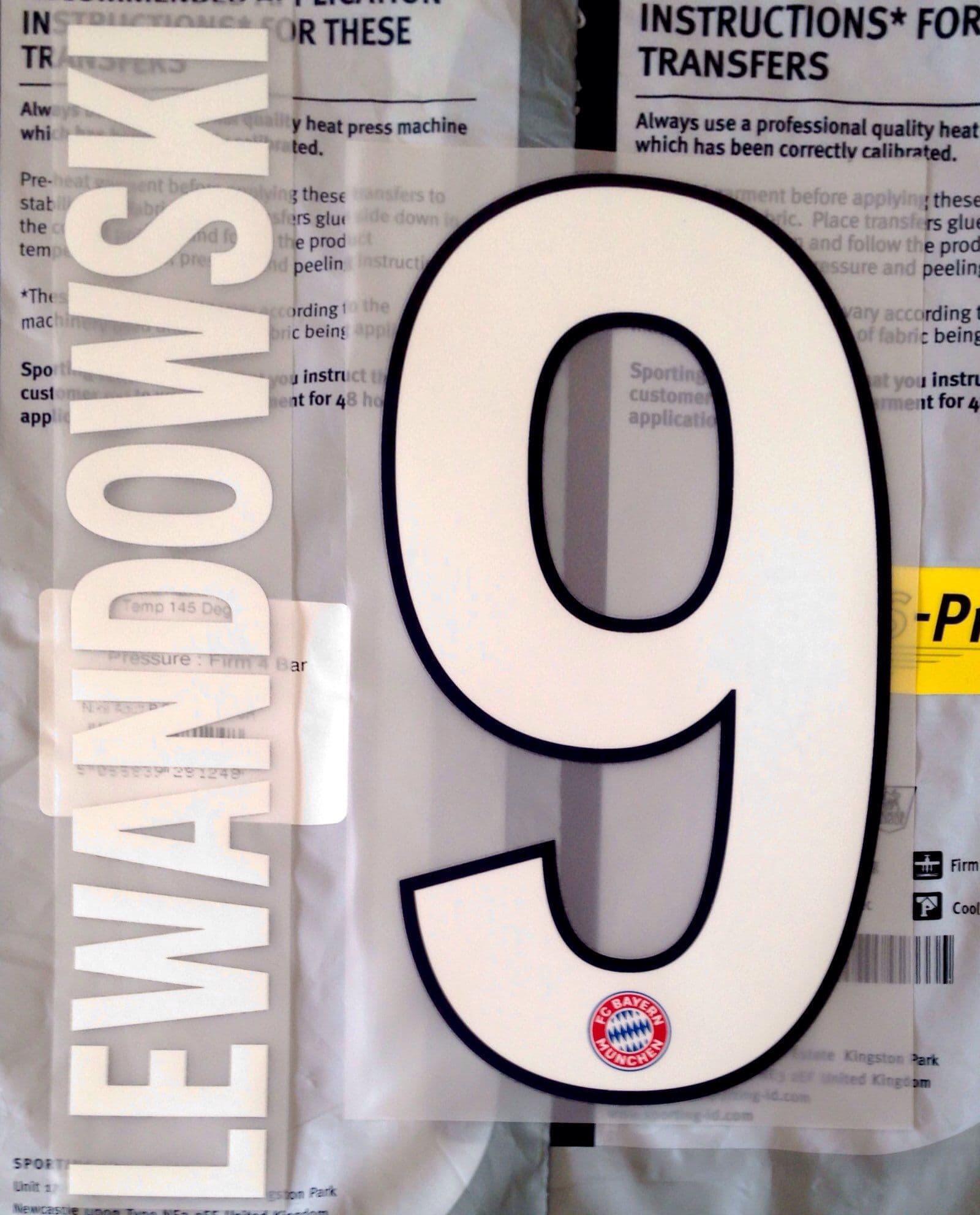 2018-19 Bayern Munich Home Shirt LEWANDOWSKI 9 Official SportingID Name ...