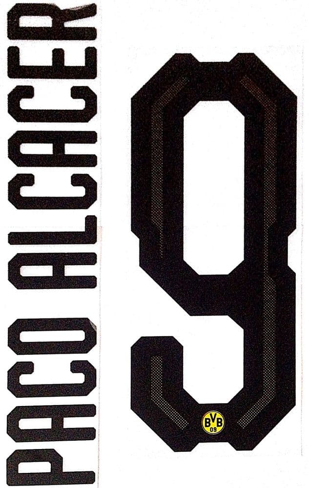 2018-19 Dortmund Home Shirt PACO ALCACER 9 Official Replica Stadium ...