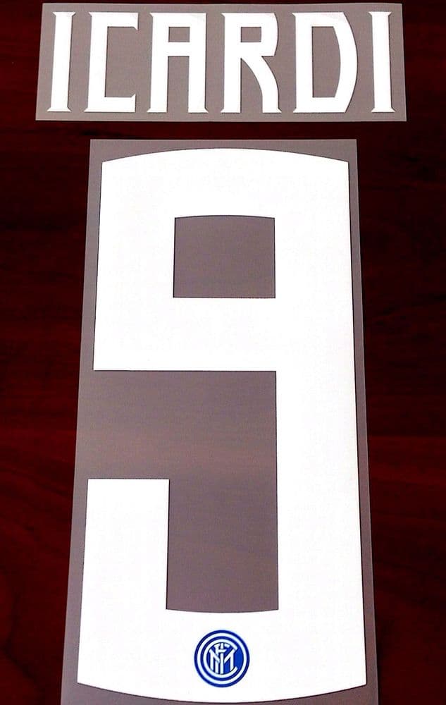 2018-19 Inter Milan ICARDI 9 Home Shirt OFFICIAL Stilscreen Name Number Set