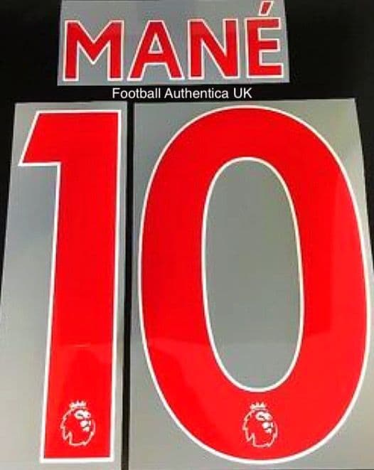 2018-19 Liverpool Third Shirt MANE 10 PS-Pro SportingiD Name Number Set