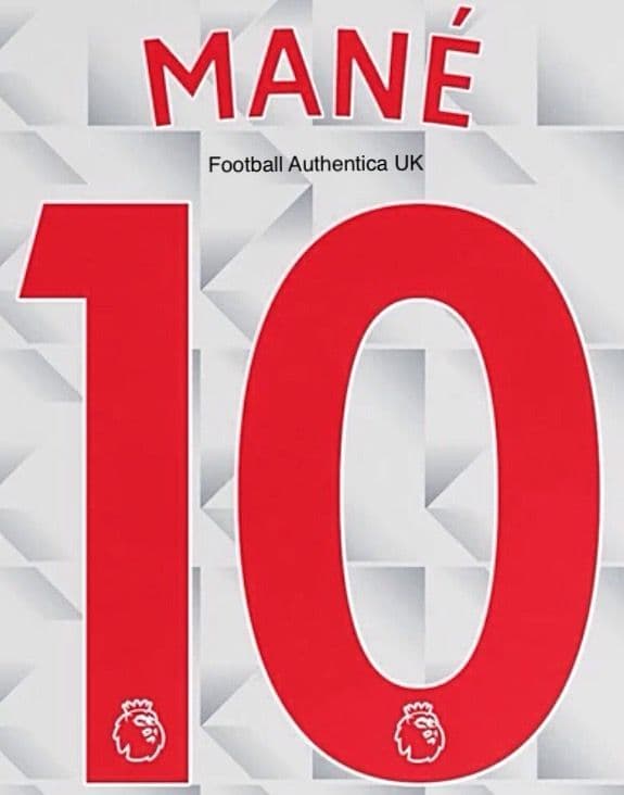 2018-19 Liverpool Third Shirt MANE 10 PS-Pro SportingiD Name Number Set