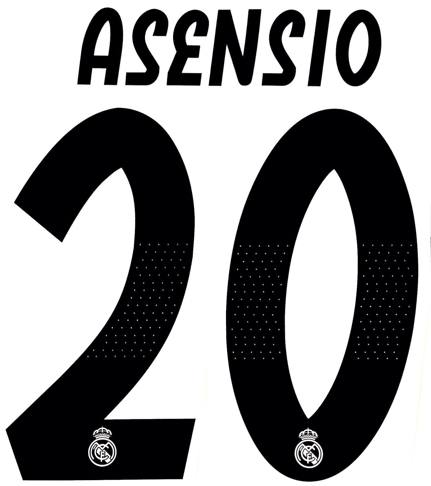 2018-19 Real Madrid UCL Home Shirt ASENSIO 20 Official SportingiD Name ...