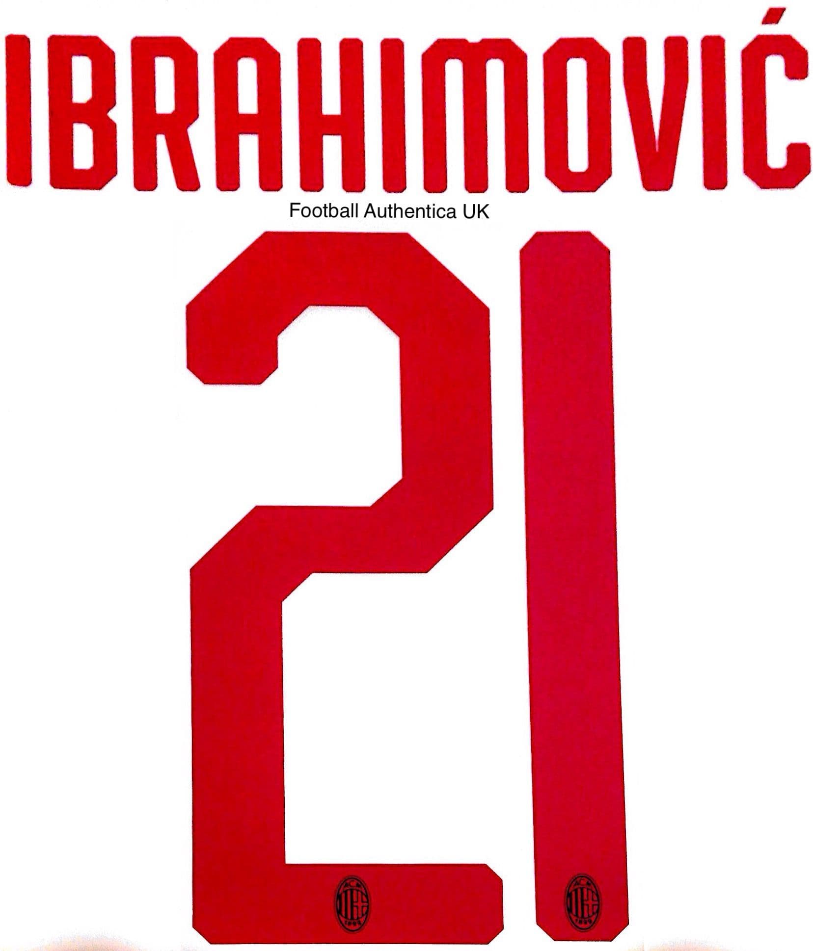 2019-20 AC Milan Away Shirt IBRAHIMOVIC 21 Official StilScreen Name ...