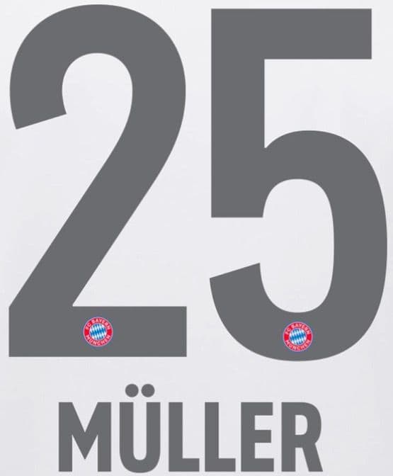 2019-20 Bayern Munich Away Shirt MULLER 25 Official Avery Dennison Name ...