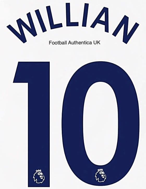 2019-20 Chelsea Away Shirt WILLIAN 10 Official Football Name Number Set