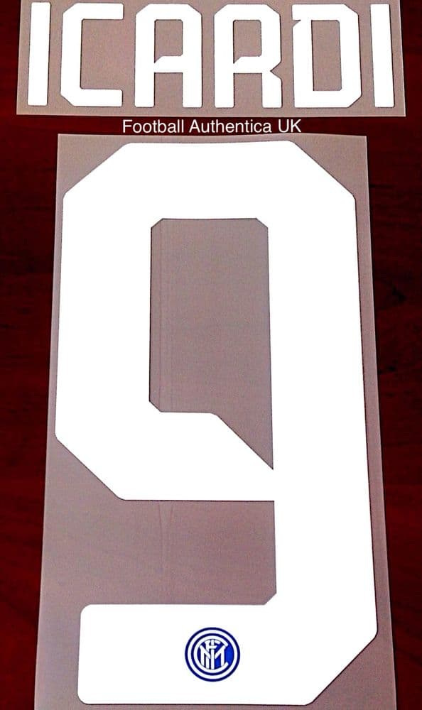 2019-20 Inter Milan ICARDI 9 Home Shirt Official Stilscreen Name Number Set
