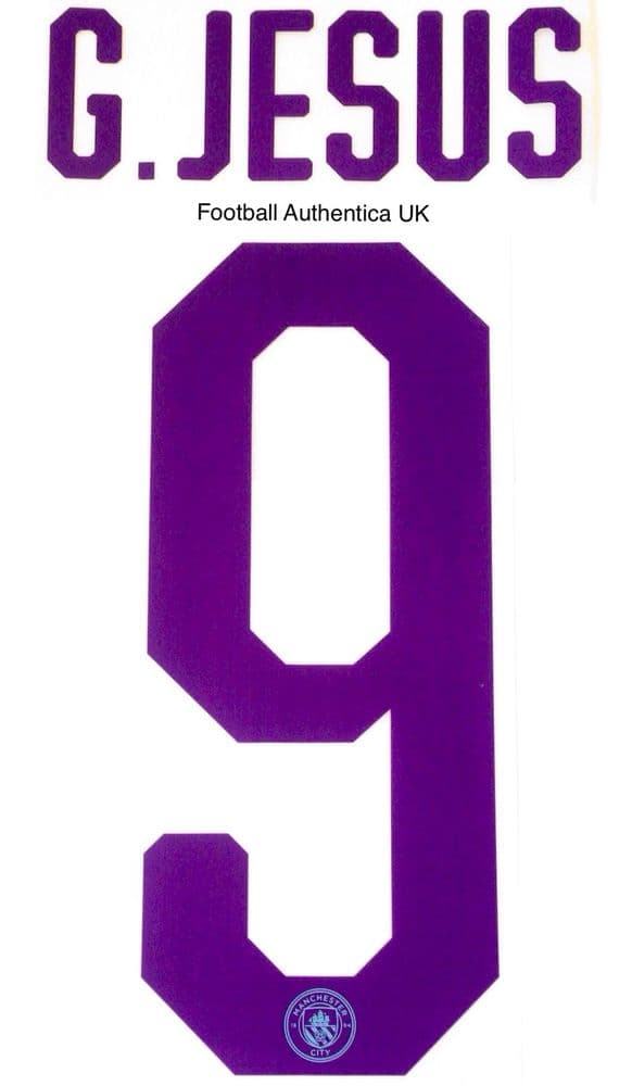 2019-20 Manchester City UCL & FA CUP & CARABAO CUP Home Shirt G JESUS 9 ...