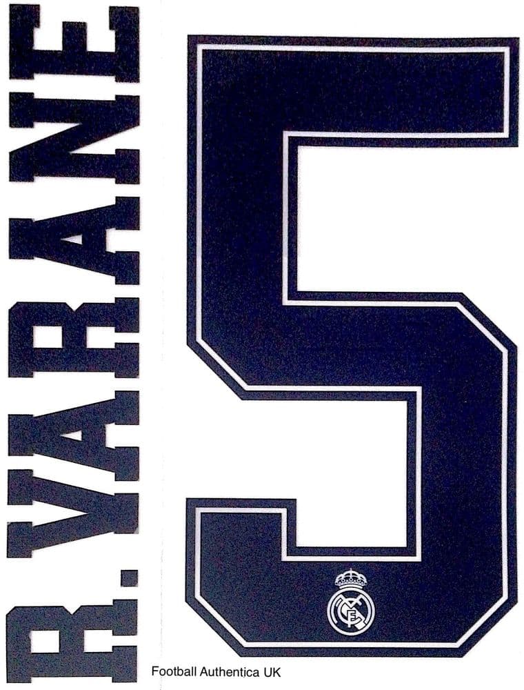 2019-20 Real Madrid UCL Third Shirt R VARANE 5 Official SportingiD Name ...