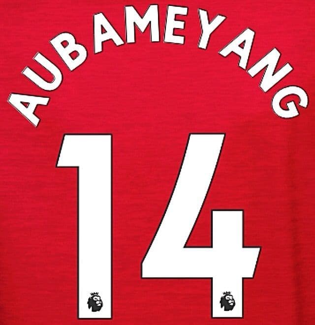 2019-22 Arsenal Home/Third Shirt AUBAMEYANG 14 Official Player Issue ...