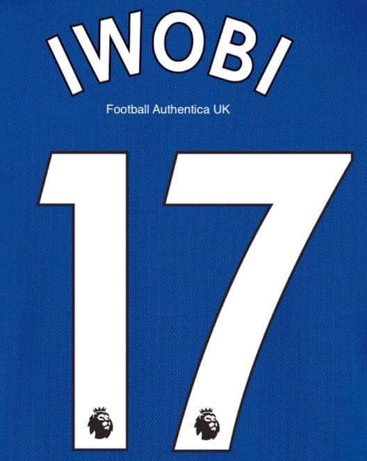 2019-22 Everton Home & Third Shirt IWOBI 17 Official Football Name ...