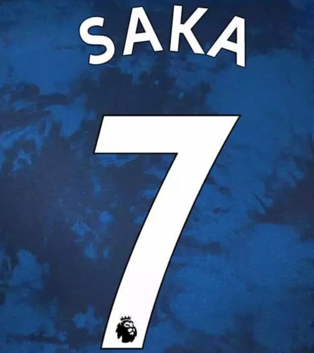 2020-21/22 Arsenal Home/Third Shirt SAKA 7 Official Football Name ...
