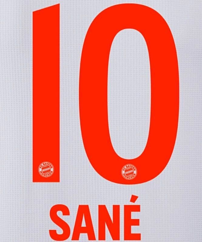 2020-21 Bayern Munich Away Shirt SANE 10 Official Avery Dennison Name ...