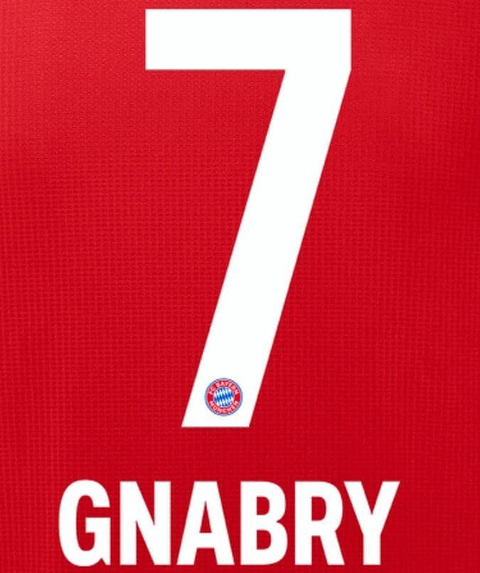 2020-21 Bayern Munich Home Shirt GNABRY 7 Official Avery Dennison Name ...
