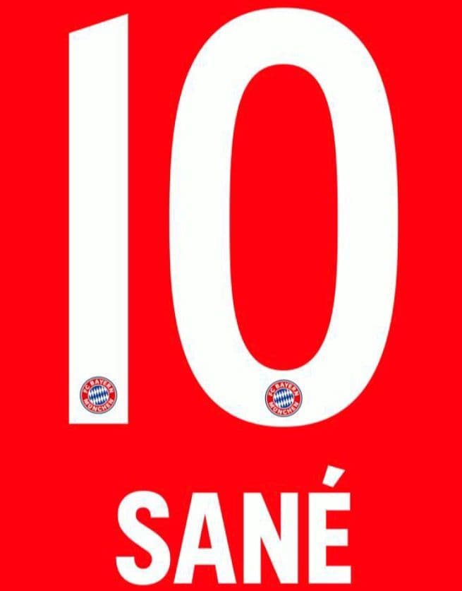 2020-21 Bayern Munich Home Shirt SANE 10 Official Avery Dennison Name ...